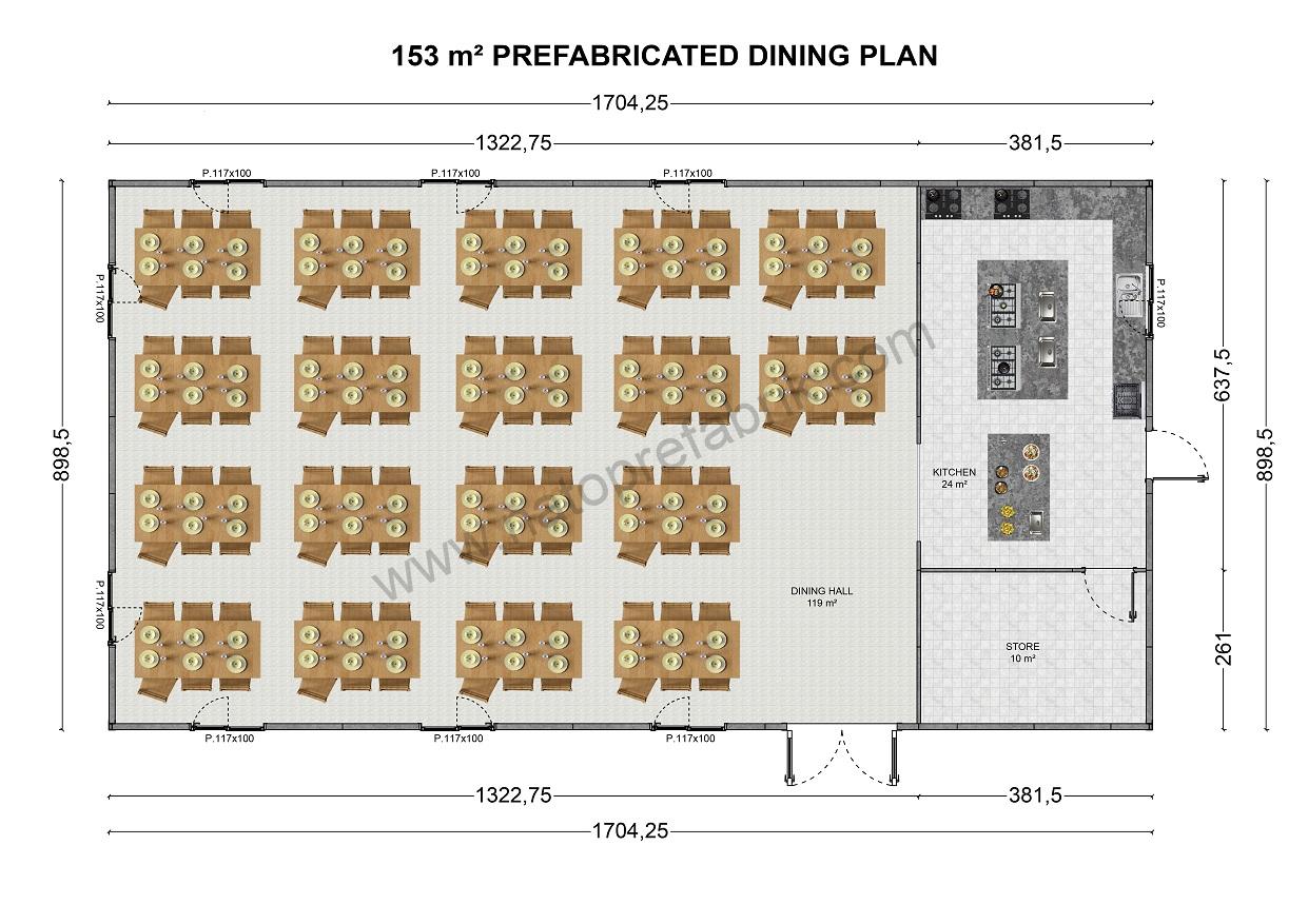 153 m² Dining Hall Building – Nato Prefabrik